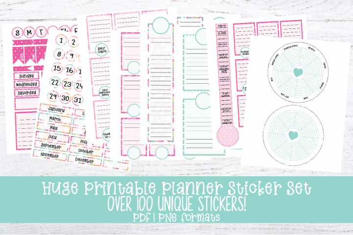 Functional Planner Sticker Set #1102 (256960) | Stickers | Design Bundles