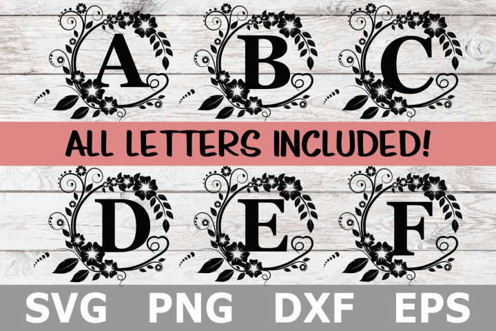 Floral Monogram Bundle - Monogram SVG Cut File