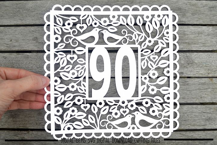 Number 90 paper cut SVG / DXF / EPS files (42621) | SVGs | Design Bundles