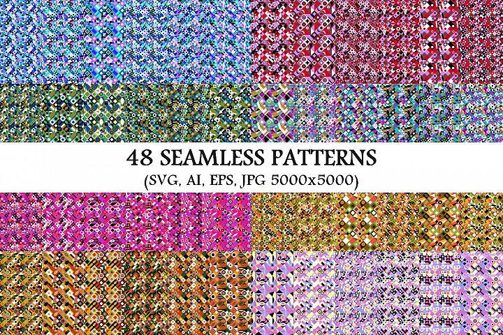 24 Seamless Purple Square Patterns