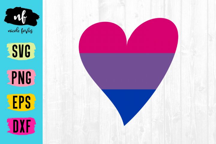Bisexual Pride Heart SVG Cut File (264503) | SVGs | Design Bundles