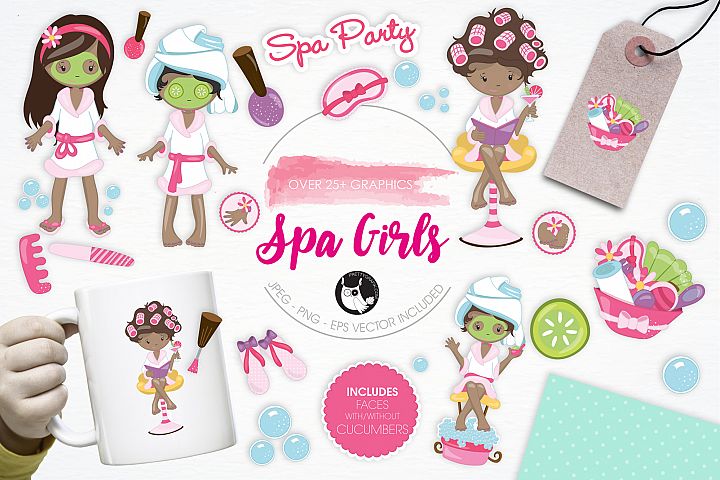 Spa Girls graphics and illustrations (17342) | Illustrations | Design ...