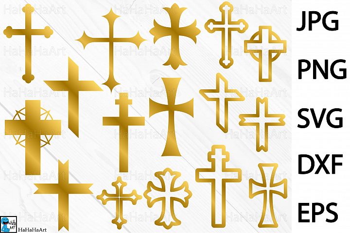 Gold Crosses - Clip art / Cutting Files 138c (256422) | Illustrations ...
