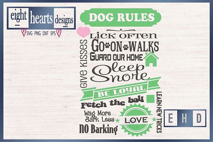 Dog Rules Subway Art- SVG EPS DXF Cutting