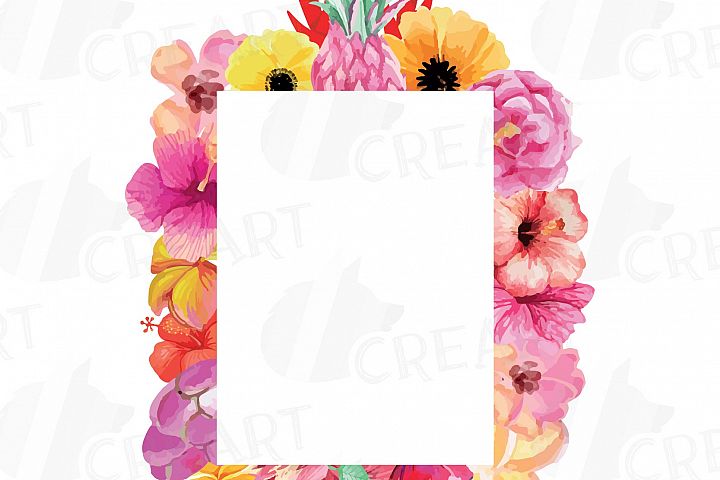 Floral frames watercolor clip art collection, Borders, sweet digital ...