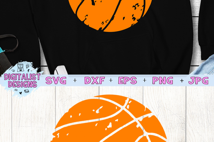 Distressed basketball svg, basketball clipart