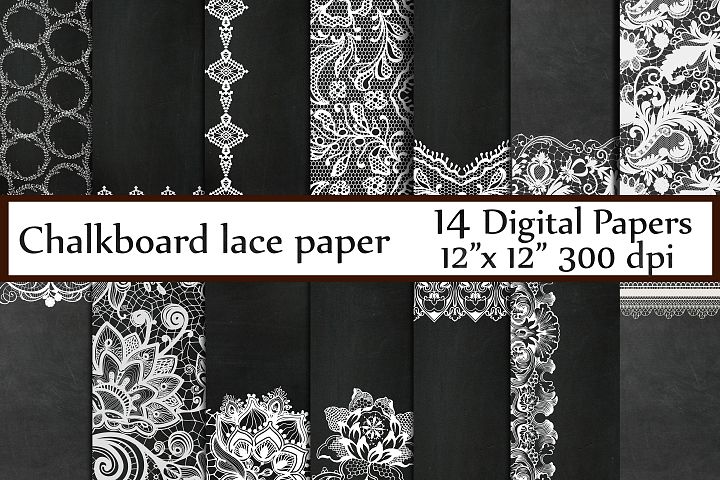 Chalkboard digital paper (30299) | Backgrounds | Design Bundles