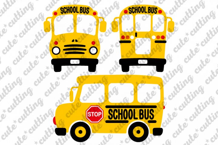 School bus svg, School bus back svg, School bus front svg