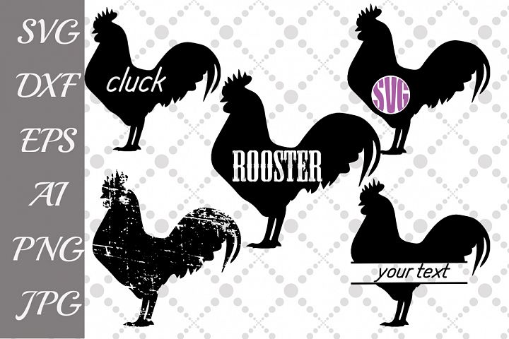 Rooster Svg,FARM SVG, Farm Animal Svg,Rooster Monogram Svg
