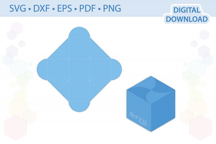 Twist No glue Square Gift Box Twist Favor Box cut file (477680) | Paper ...