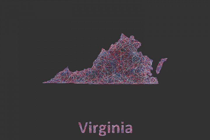 Sketch Virginia map - dark version (336168) | Illustrations | Design ...
