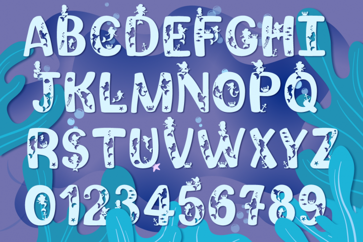 Mermaid Story & Mermaid Scales Font Duo | Mermaid Font - Free Font of ...