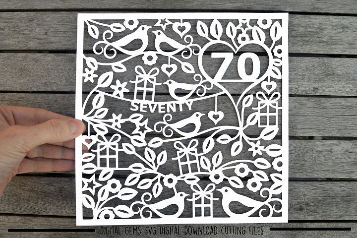 Number 70 paper cut SVG / DXF / EPS files