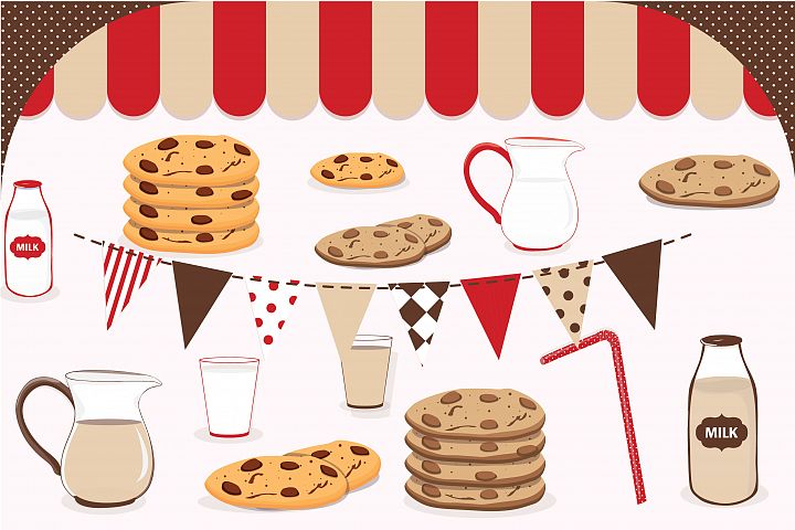 Milk and cookies clipart, Milk and cookies graphics (26983 ...