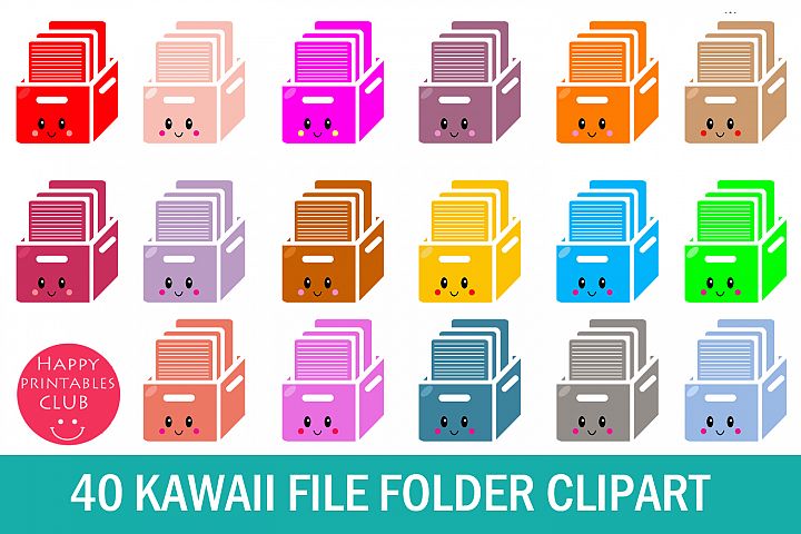 40 Kawaii File Folder Clipart- Clipart File Folder (140026 ...