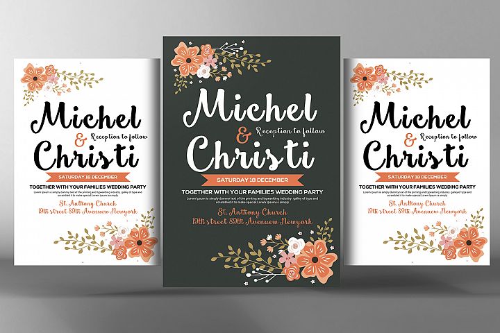 Wedding Invitation Flyer Template