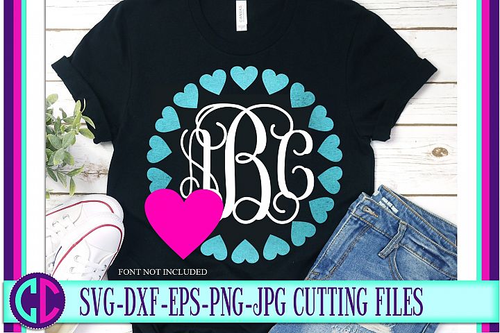 Valentine Heart Monogram svg (419220) | Monograms | Design Bundles