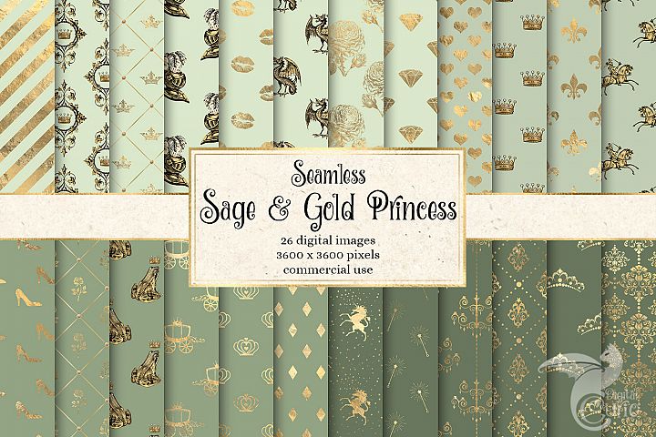 White and Gold Princess Digital Paper