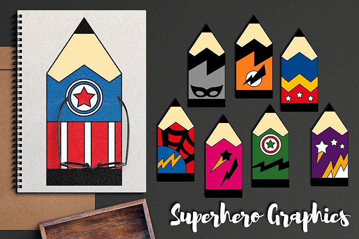 Superhero pencils graphics and illustrations (75298) | Illustrations ...