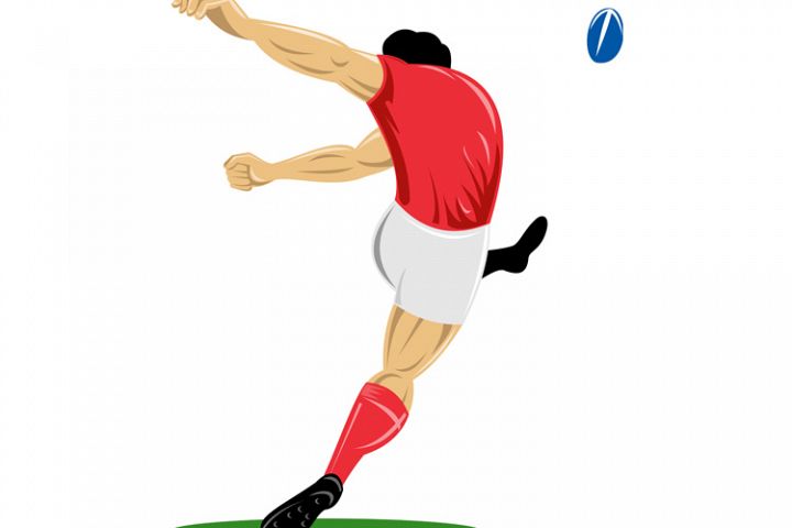 rugby player kicking the ball (327656) | Icons | Design Bundles