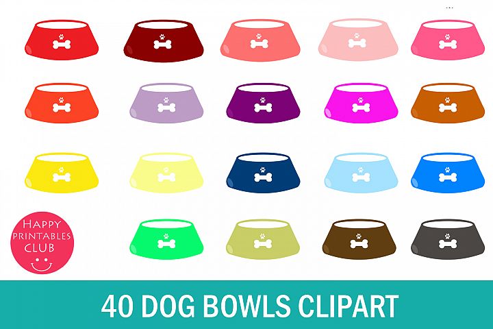 40 Dog Bowls Clipart- Pet Bowl Clipart-Dog Food Bowl Clipart (139197 ...