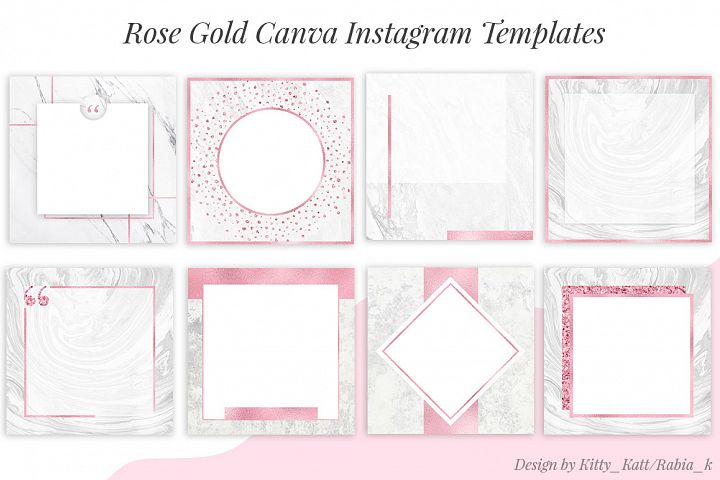 Rose Gold Canva Instagram Templates (216969) | Websites | Design Bundles