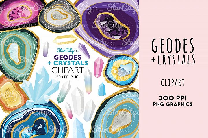 Geode and Crystal Clip art graphics
