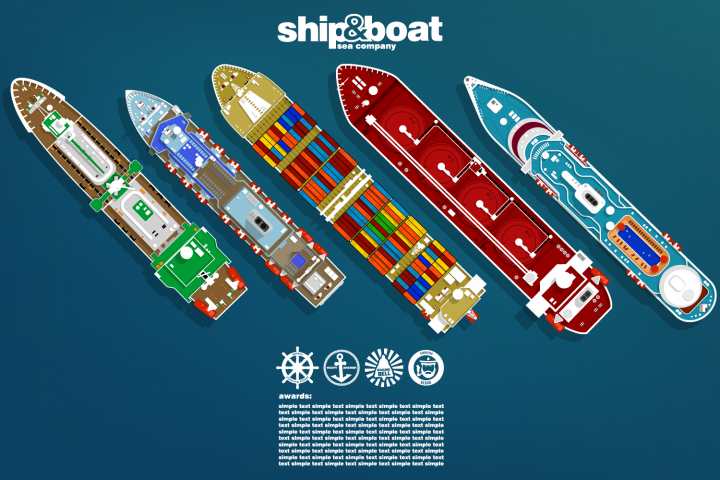 The image of the ships top view. (255593) | Illustrations | Design Bundles