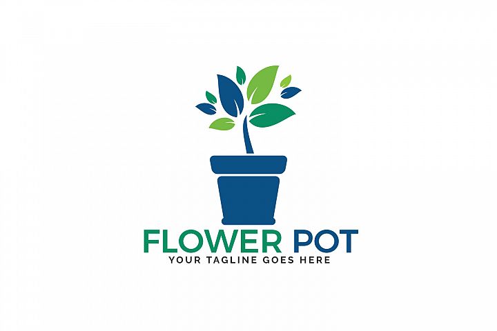 Flower Pot logo design. (319256) | Logos | Design Bundles