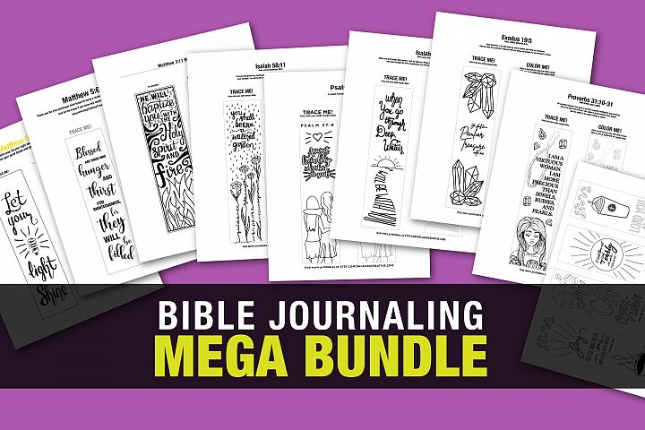 Bible Journaling Printouts - MEGA BUNDLE 12 Designs!