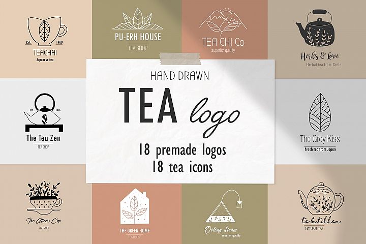 Tea logo set (279930) | Logos | Design Bundles