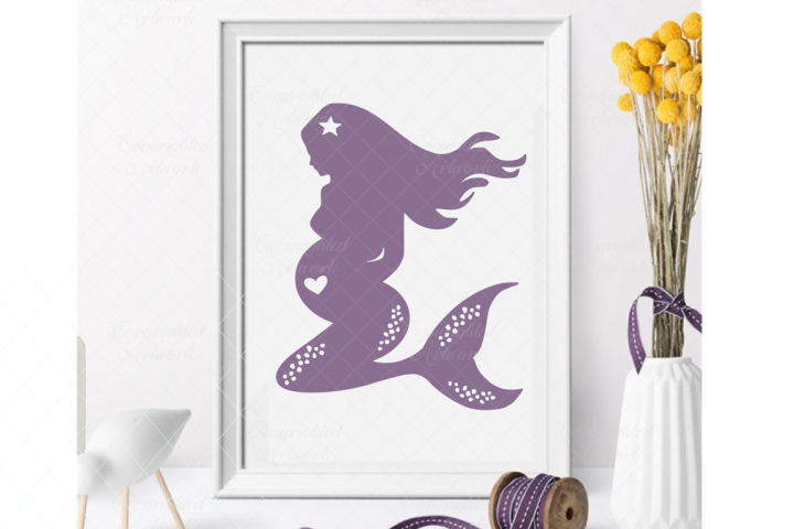 Beautiful mermaid SVG, pregnant mermaid, expecting mommy svg (369398 ...
