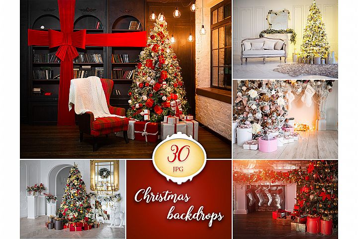 30 Christmas Digital Backgrounds