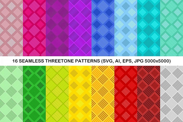 16 Seamless ThreeTone Square Patterns