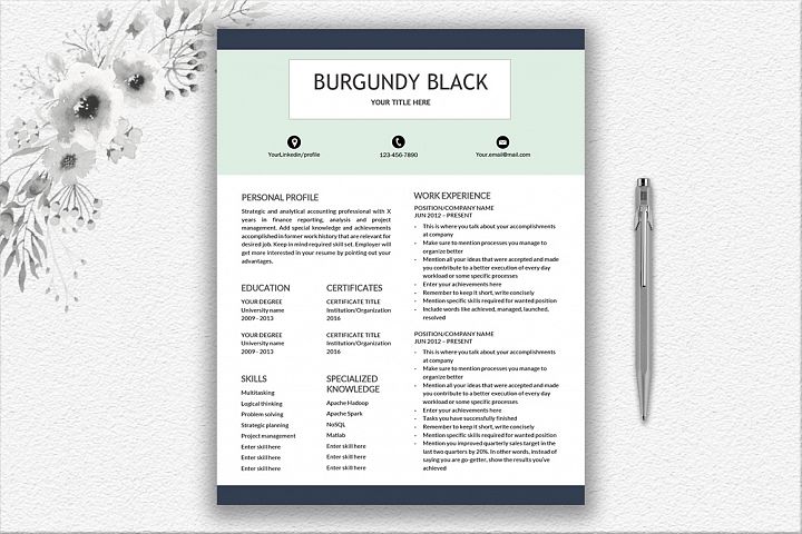 Resume Template Design (43689) | Resume Templates | Design Bundles