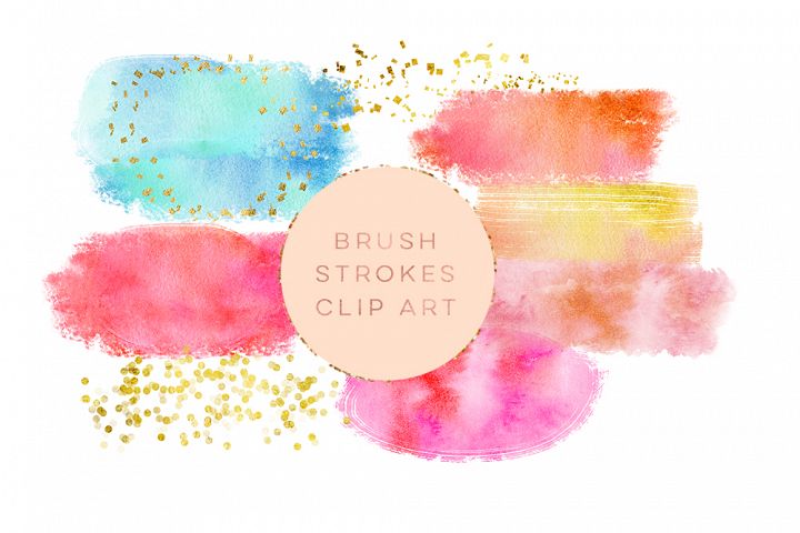 Watercolor Glitter Brushes Stroke, Watercolor Paint Splotch, Digital ...