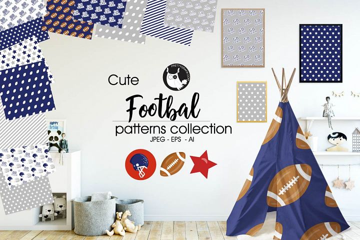 FOOTBALL-PAPERS, digital papers (41013) | Patterns | Design Bundles