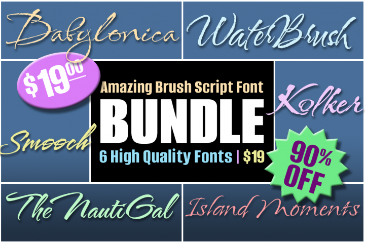 Amazing Brush Scripts-- HUGE DISCOUNT! (288775) | Script | Font Bundles