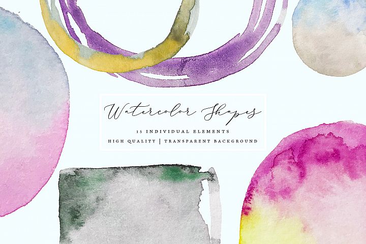Watercolor shapes, hand painted frames and splotches (178024 ...
