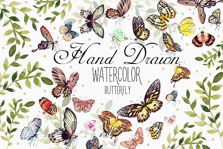 Beautiful watercolor butterflies (39512) | Illustrations | Design Bundles
