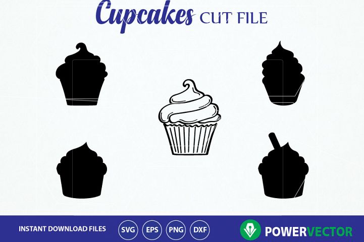 Cupcake SVG Cut Files. Cupcake Silhouette Svg. Cupcake Cut File