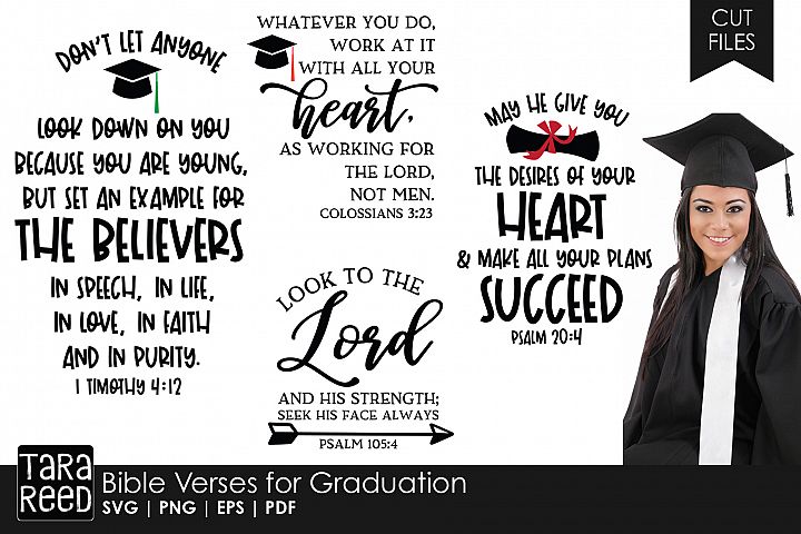 Bible Verses for Graduation SVG and Cut Files for Crafters (231873 ...