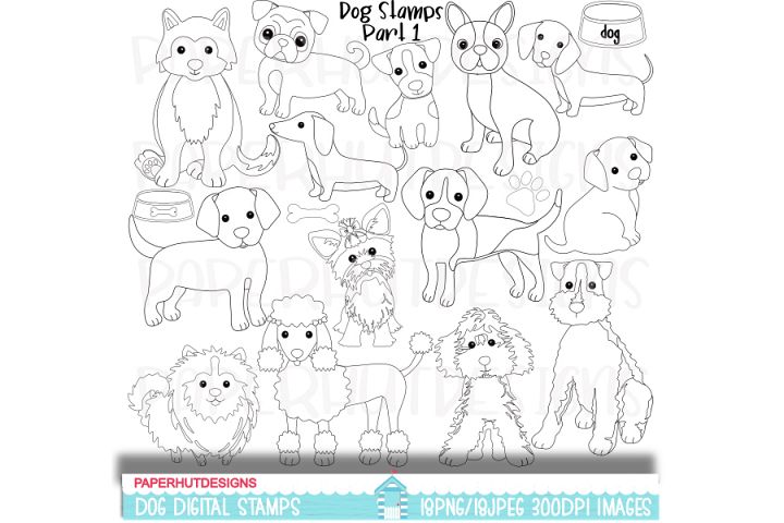 Dog Digital Stamps Part 1