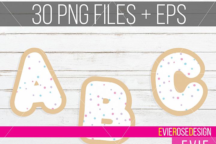 Frosted Sugar Cookie Letters | Cute Cookie Cut Files