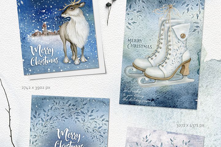 Magic Winter Watercolors. SALE!