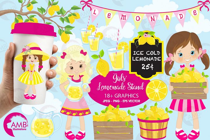 Girls Lemonade Stand cliparts AMB-890