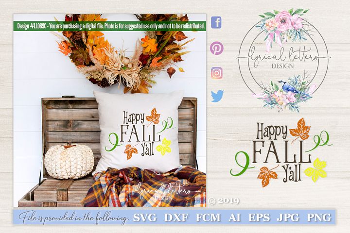 Happy Fall Y'all SVG Cut File LL069C