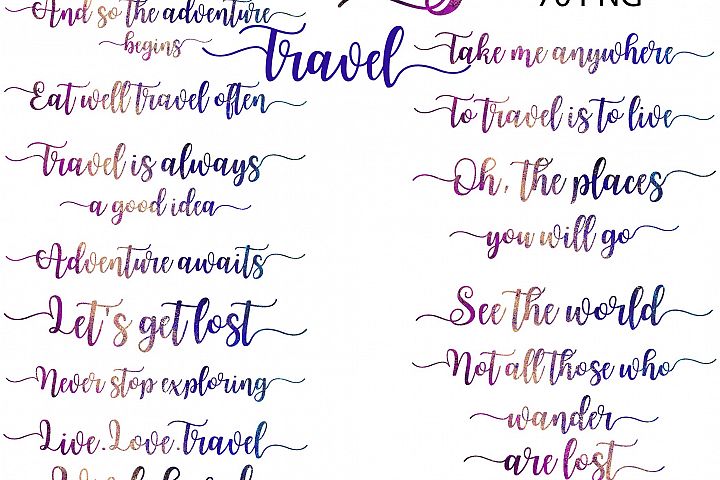 Travel Word Art Clipart