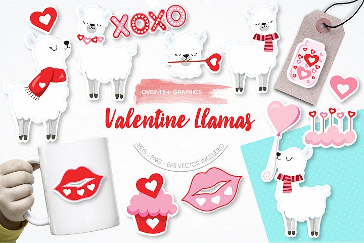 Valentine Llamas graphics and illustrations