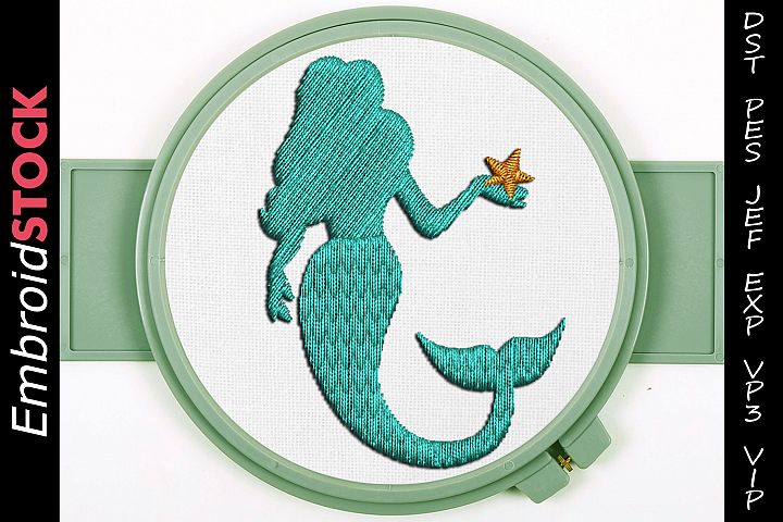 Little Mermaid Embroidery Design